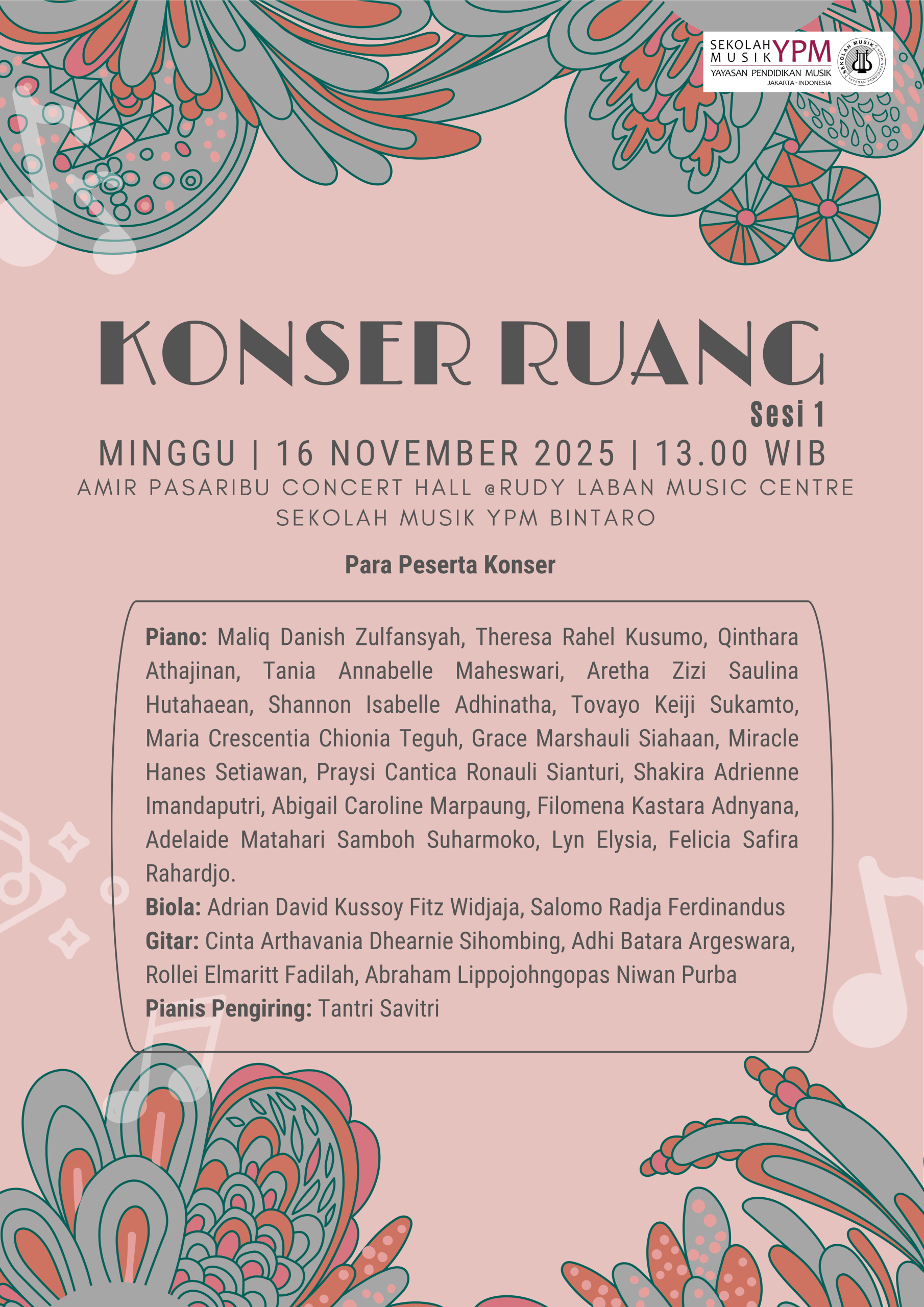 Konser Ruang 2025 | Sekolah Musik YPM