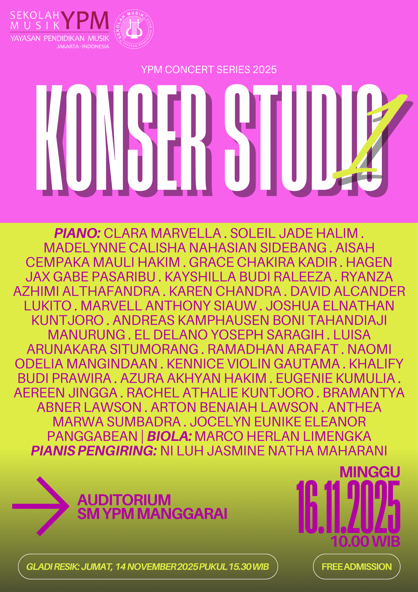 Konser Studio 2025 | Sekolah Musik YPM