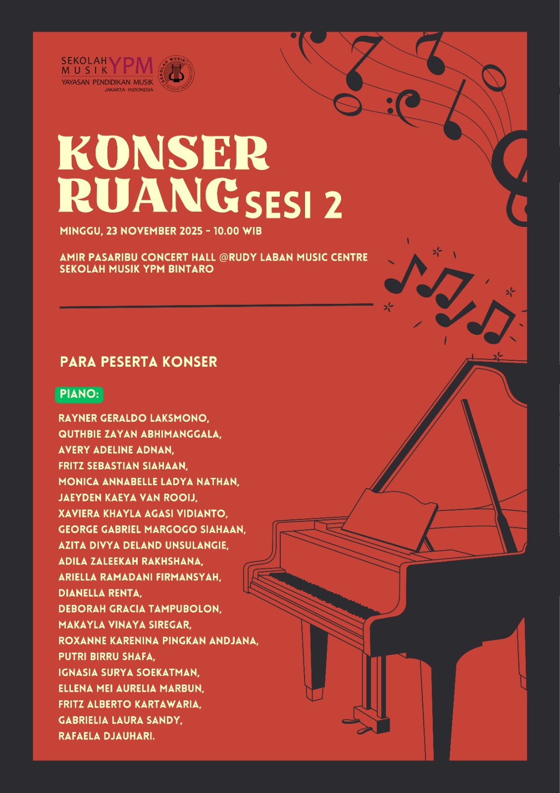 Konser Ruang 2025 | Sekolah Musik YPM