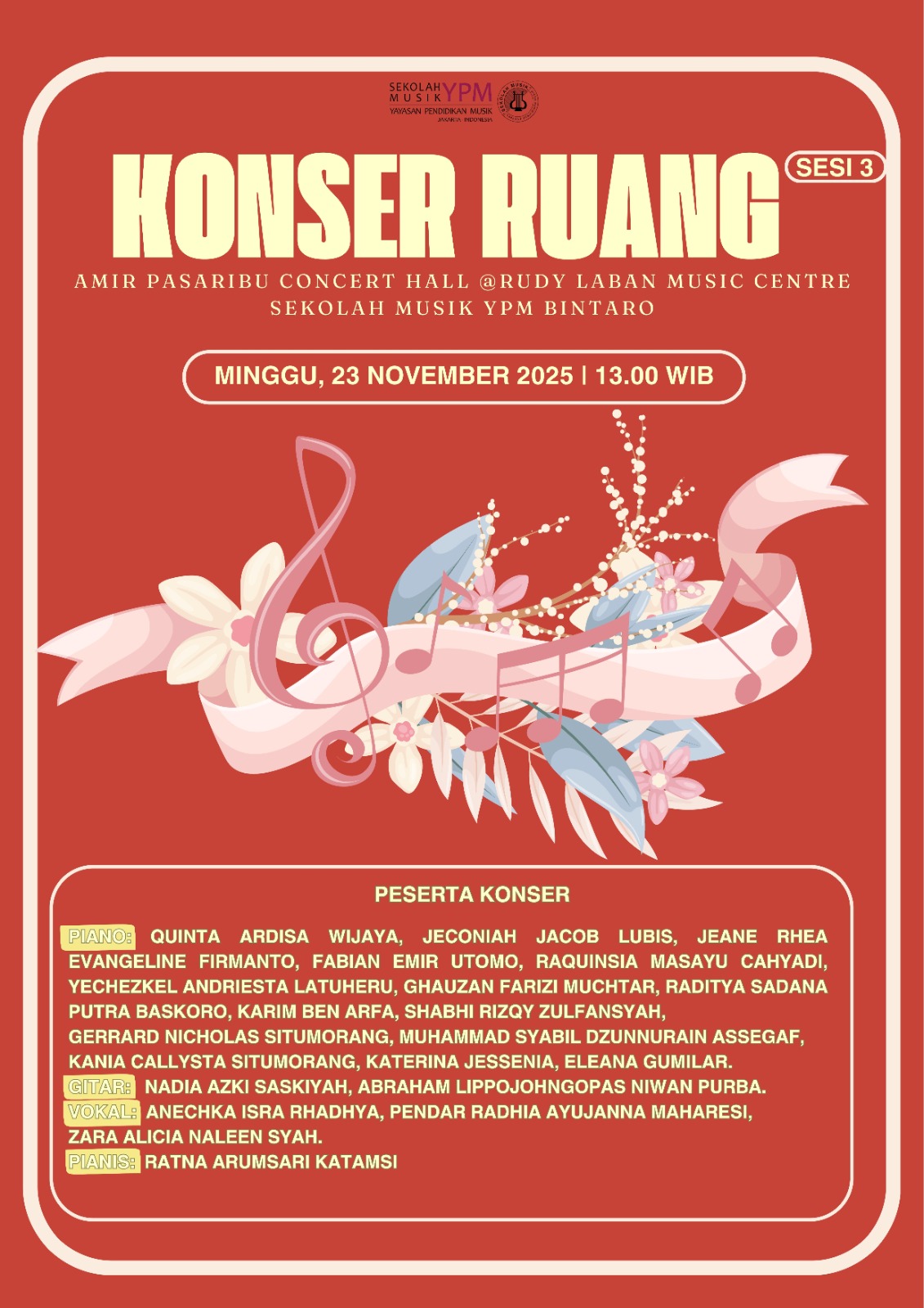 Konser Ruang 2025 | Sekolah Musik YPM