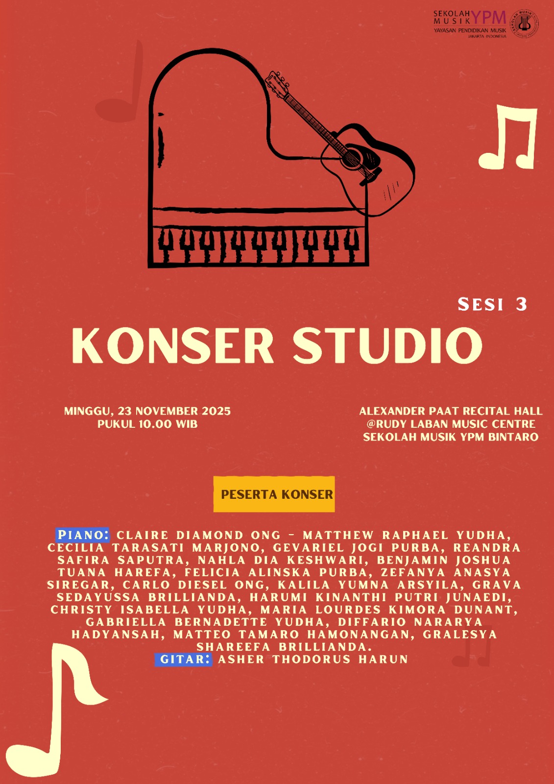 Konser Studio 2025 | Sekolah Musik YPM